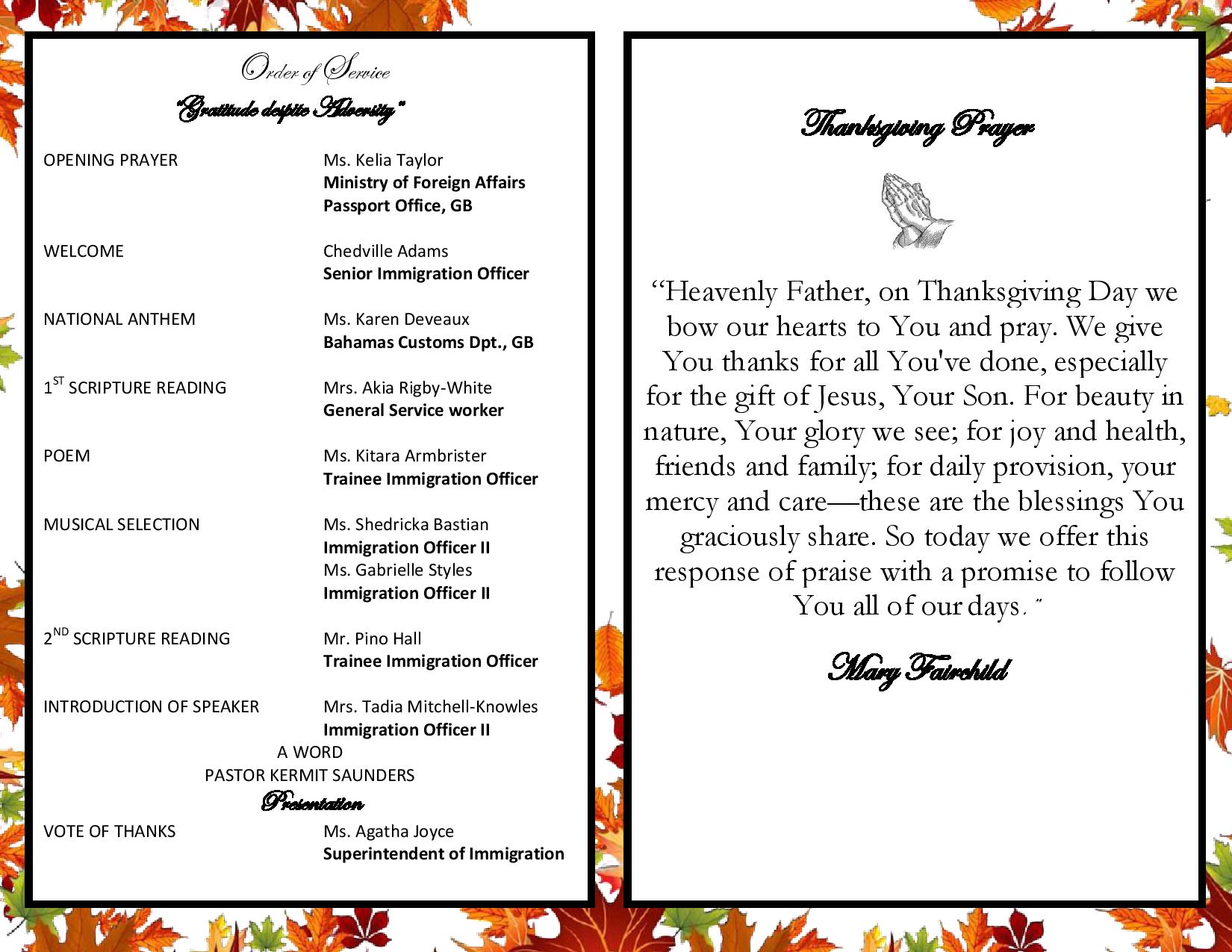 Edited Thanksgiving Program page 002 Bahamas Immigration