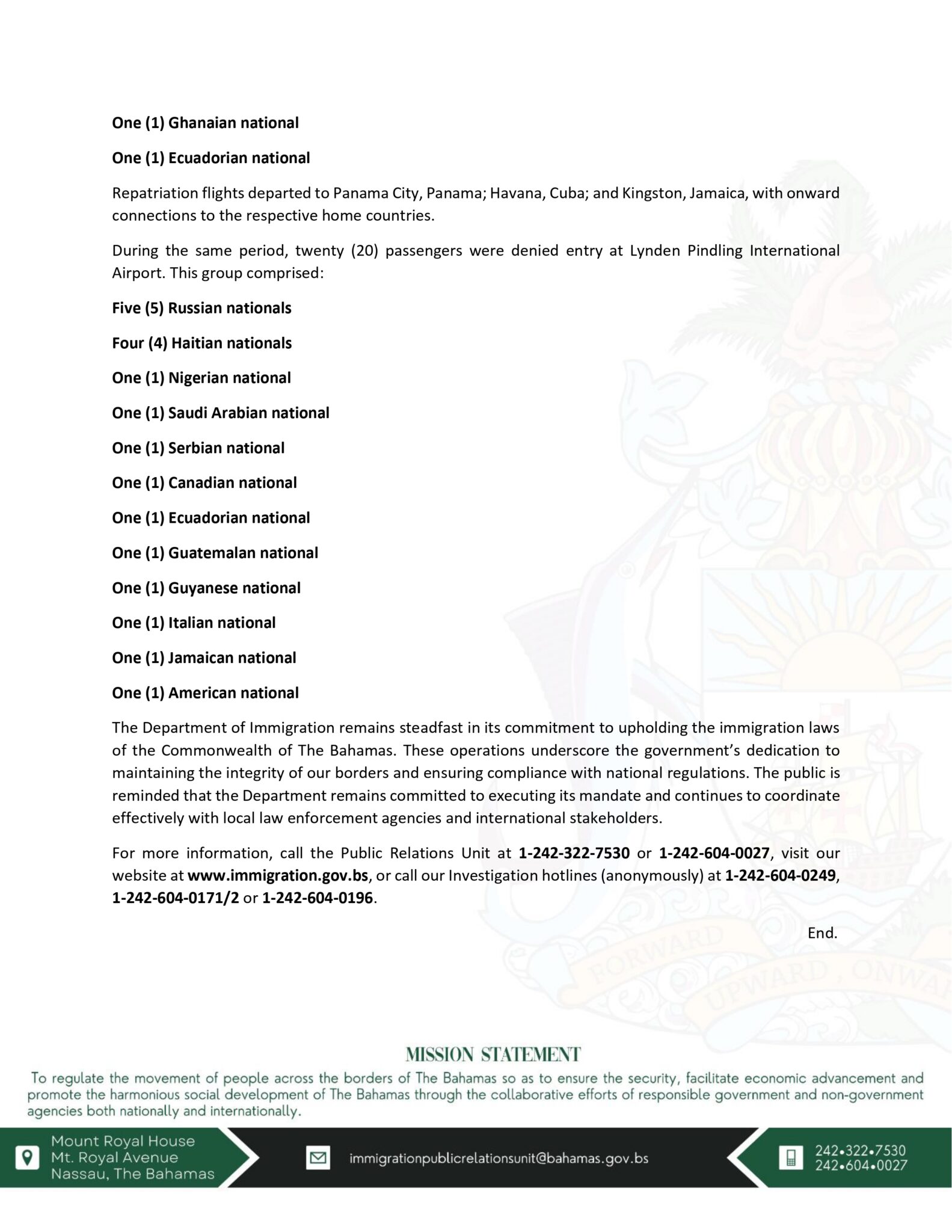 Press Release: No. 03/2025 – Joint Operation, Repatriation and Border ...