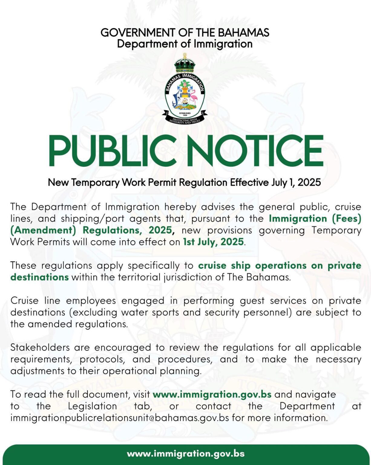 Public Notice – New Temporary Work Permit Regulation Effective July 1 ...